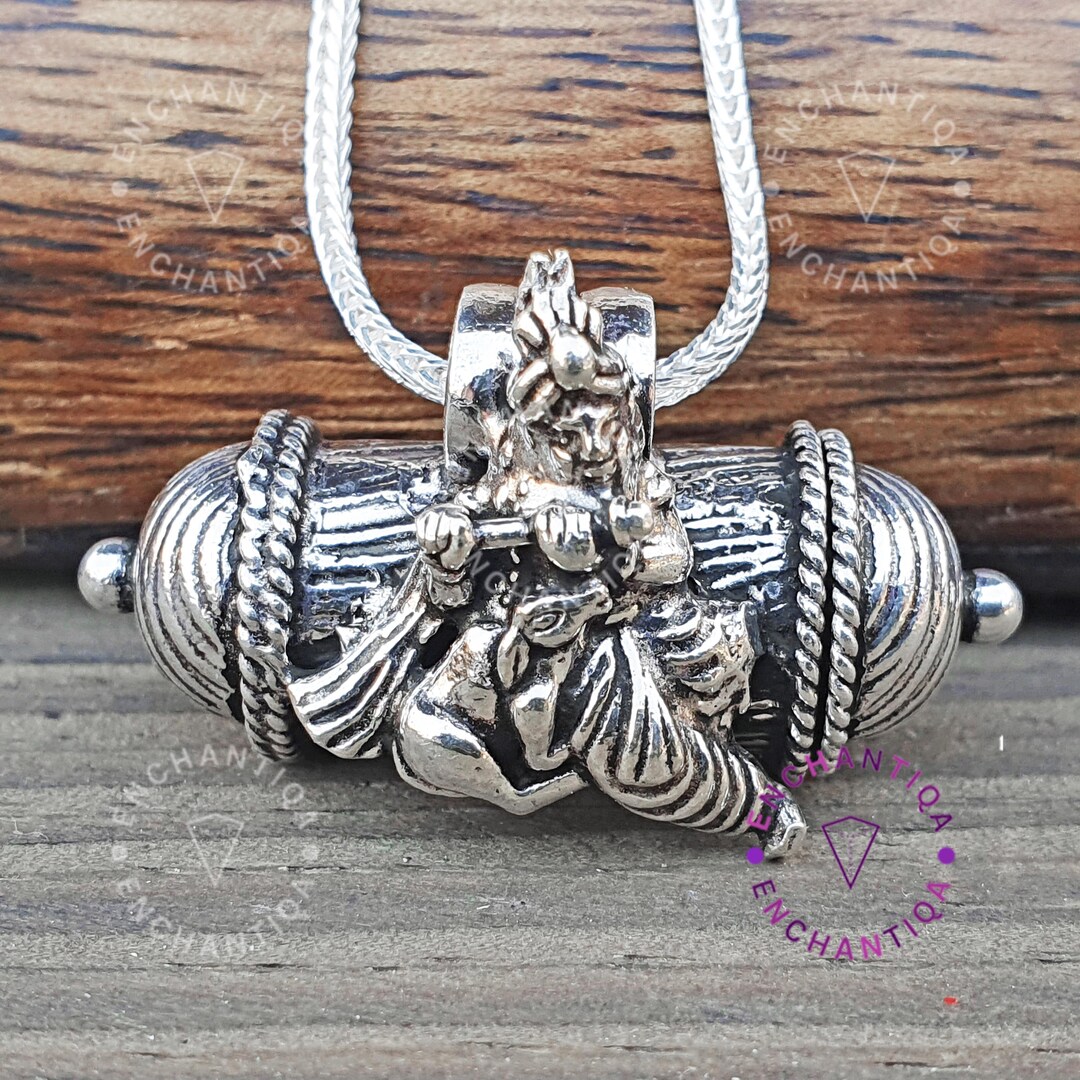 Hare Krishna Silver Pendant, God Tribal India Jewelry Hindu, Ethnic ...