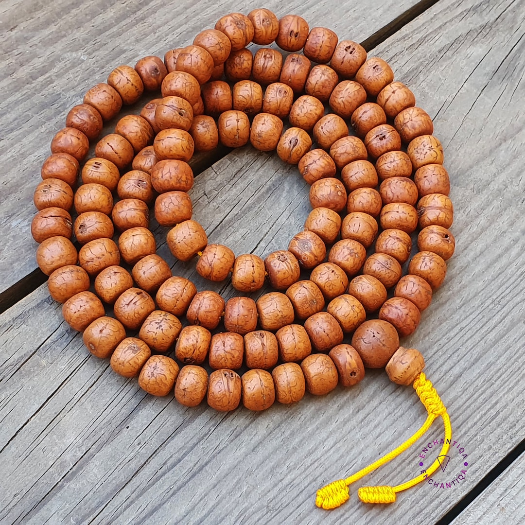 Energizing Bodhi Seed Mala, Natural 108 Bodhi Seeds Mala, Tibetan Mala ...