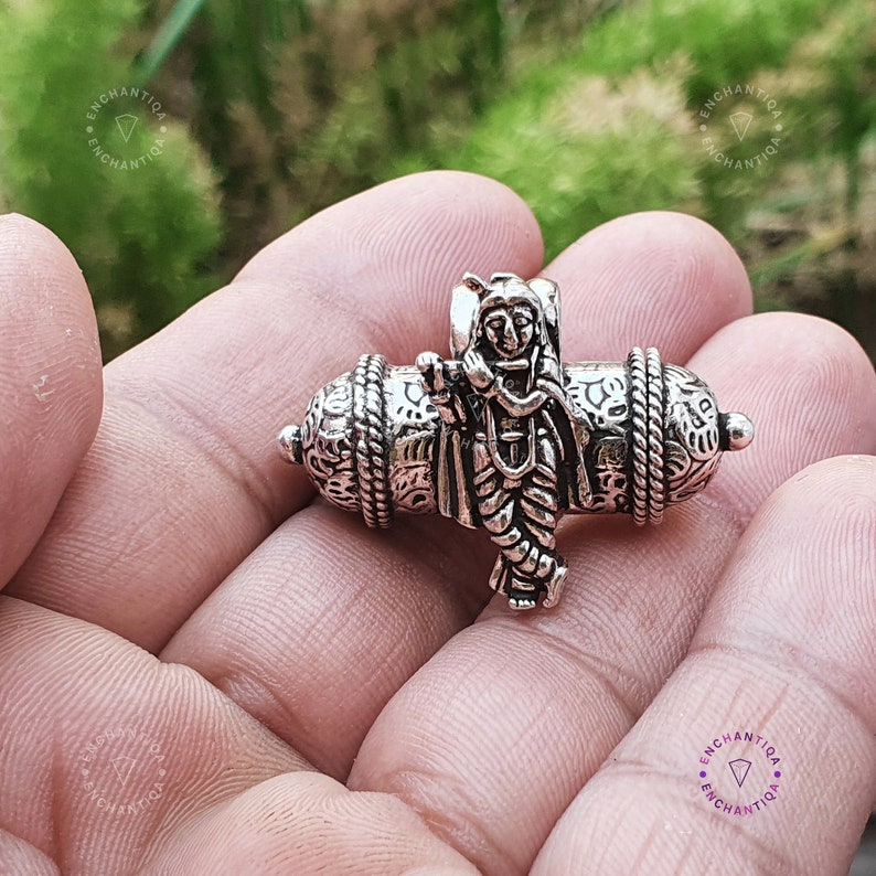 Silver Lord Krishna Pendant, God Tribal India Jewelry Hindu, Ethnic ...