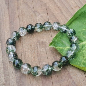 Green Phantom Quartz Bracelet 8mm 10mm, Heart Chakra Bracelet, Green ...