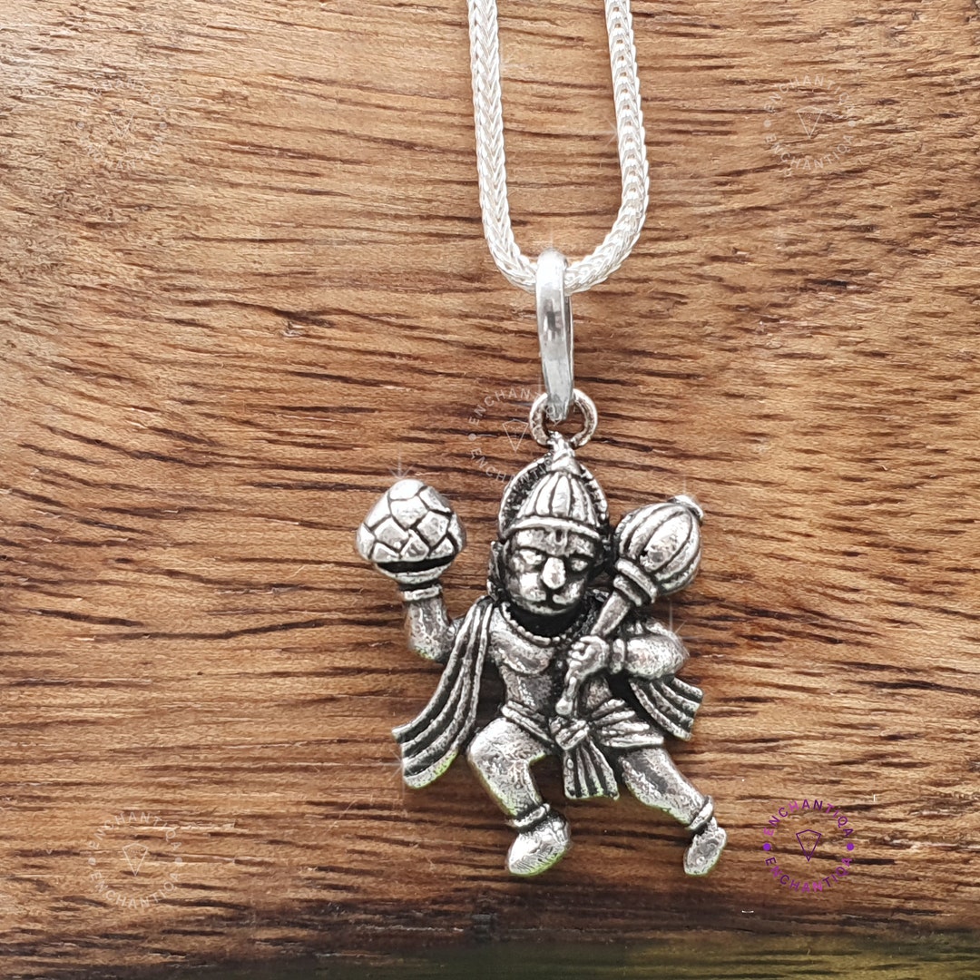 Silver Lord Hanuman Pendant, God Tribal India Jewelry Hindu Pendant ...
