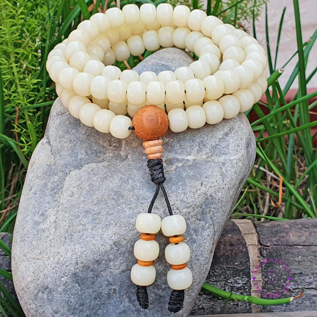 108 Beads Bodhi Jade Root Seed Mala • Spiritual Path Jade Bodhi Seeds ...