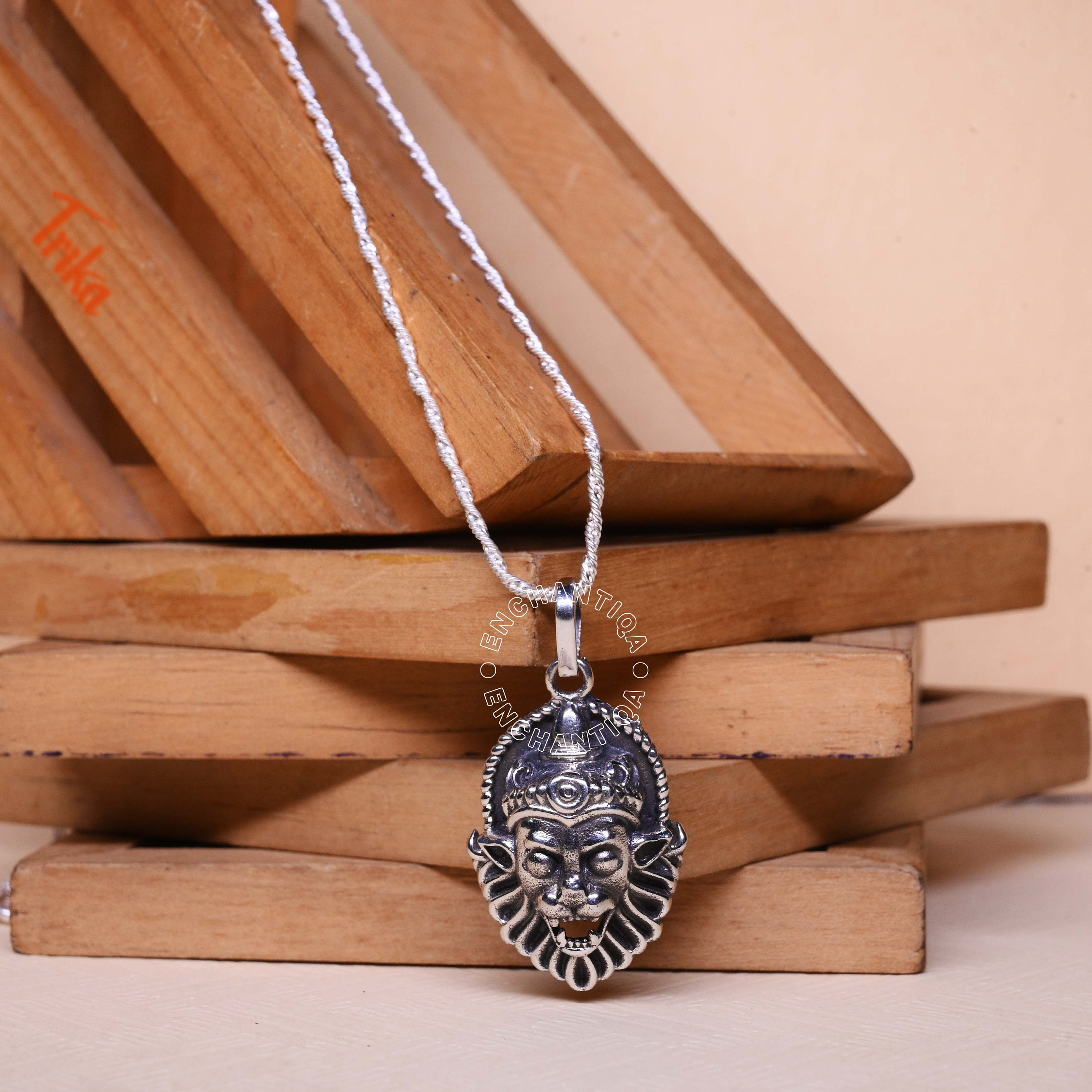 Lord Narasimha Pendant 925 Sterling Silver, Religious Pendant, God ...