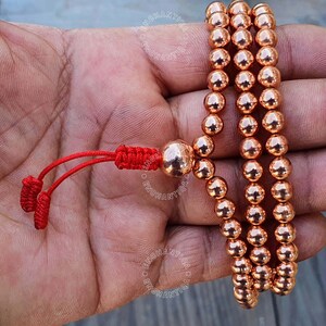 108 Shiny Solid Copper Beads Mala Necklace – 6mm / 8mm Beads ...
