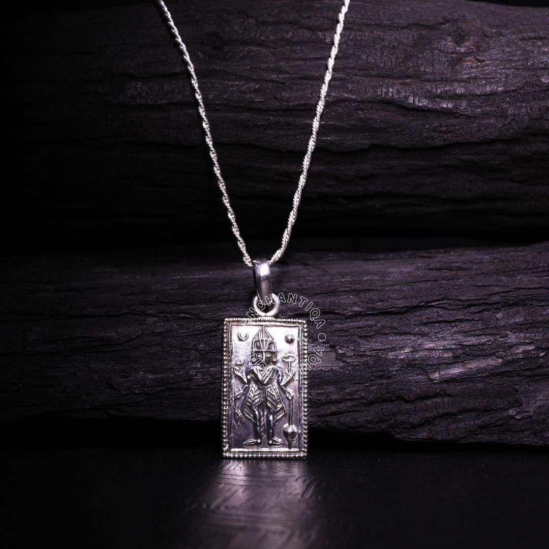 Sterling Silver Lord Vishnu Pendant – Religious Protection Necklace - Etsy