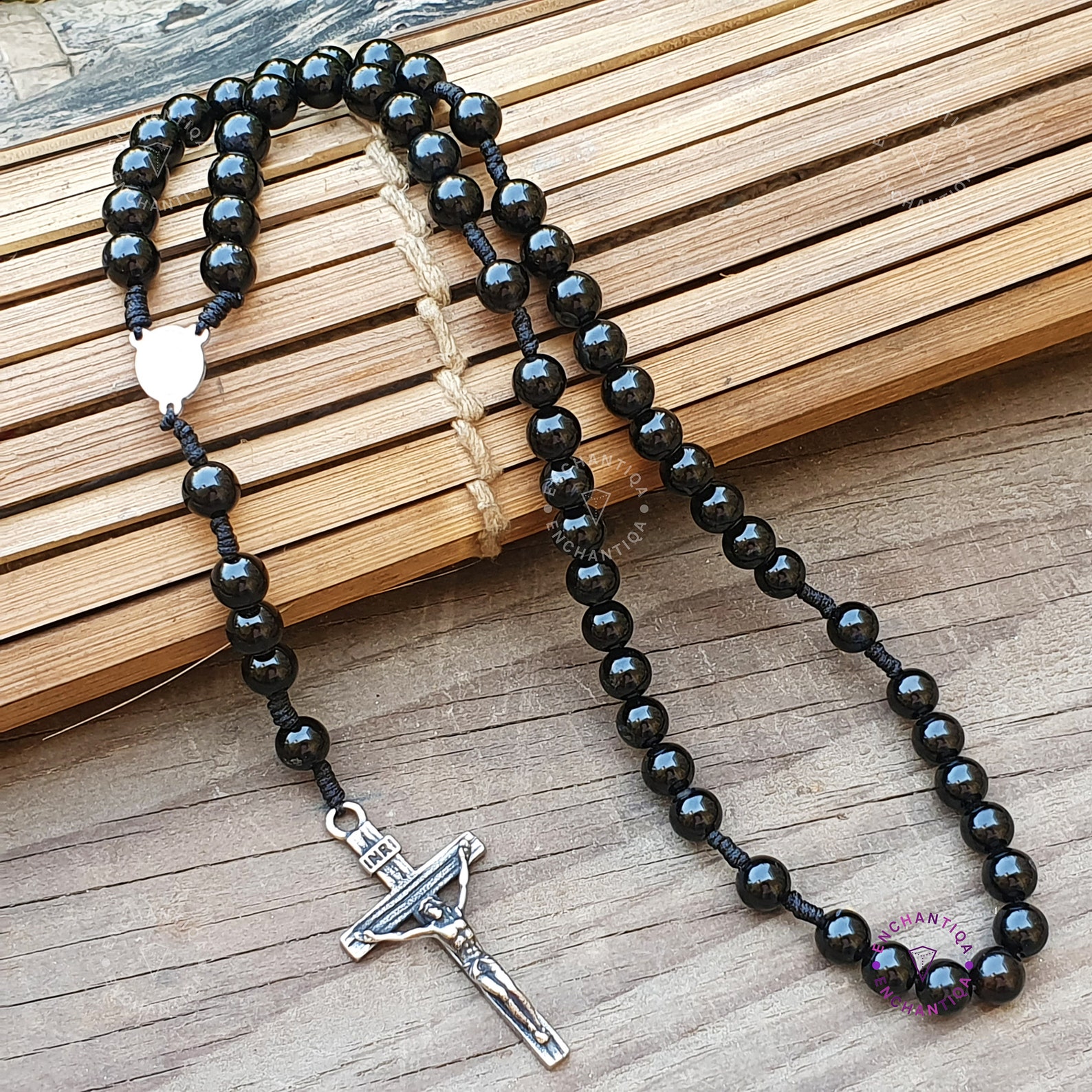 Catholic Rosary, Genuine Black Onyx Rosary, Black Onyx Beads Rosary ...