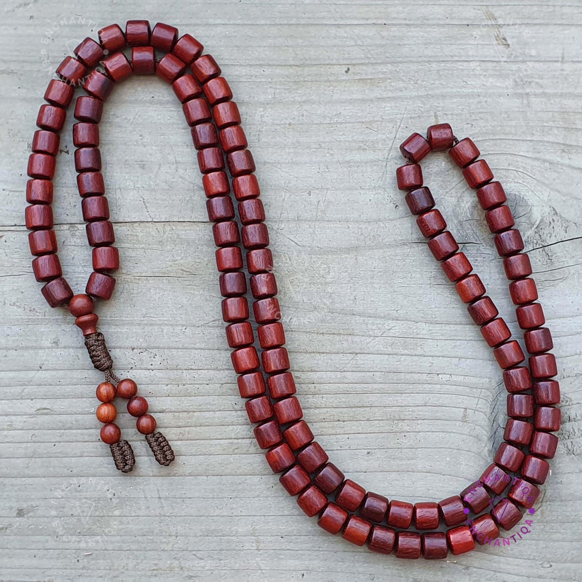 Tibetan Small Leaf Red Sandalwood 108-bead Traditional Prayer Mala ...