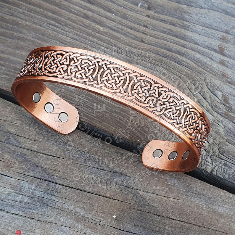 Viking Celtic Eternity Knot Bio Magnetic Pure Copper Bracelet, Magnetic ...