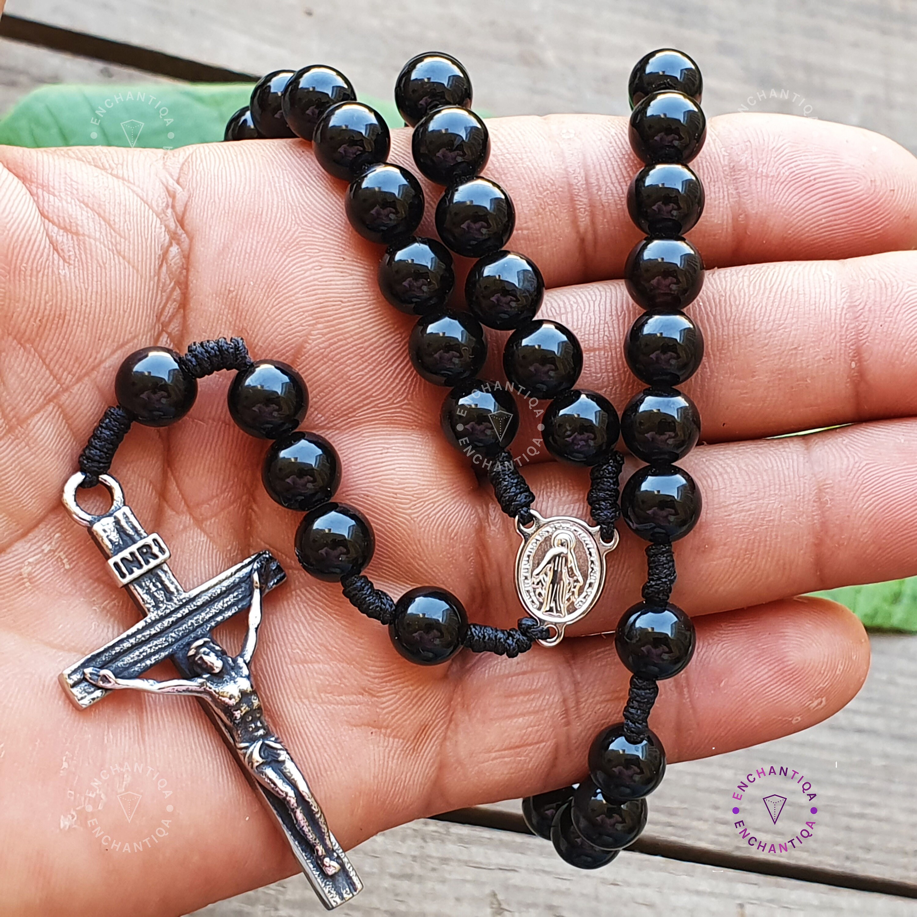 Catholic Rosary, Genuine Black Onyx Rosary, Black Onyx Beads Rosary ...