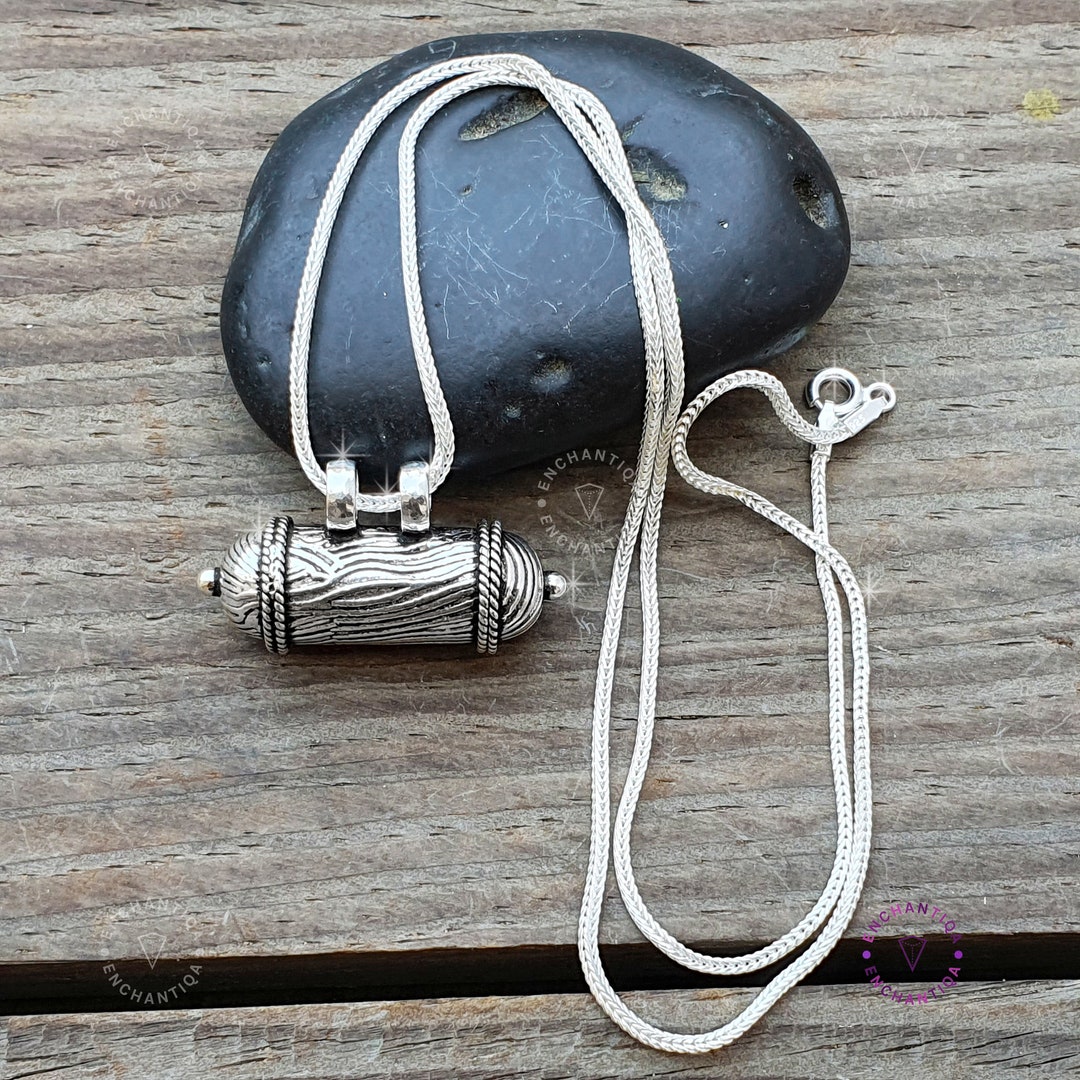 Sterling Silver Locket Pendant Charm, Silver Prayer Box Necklace ...