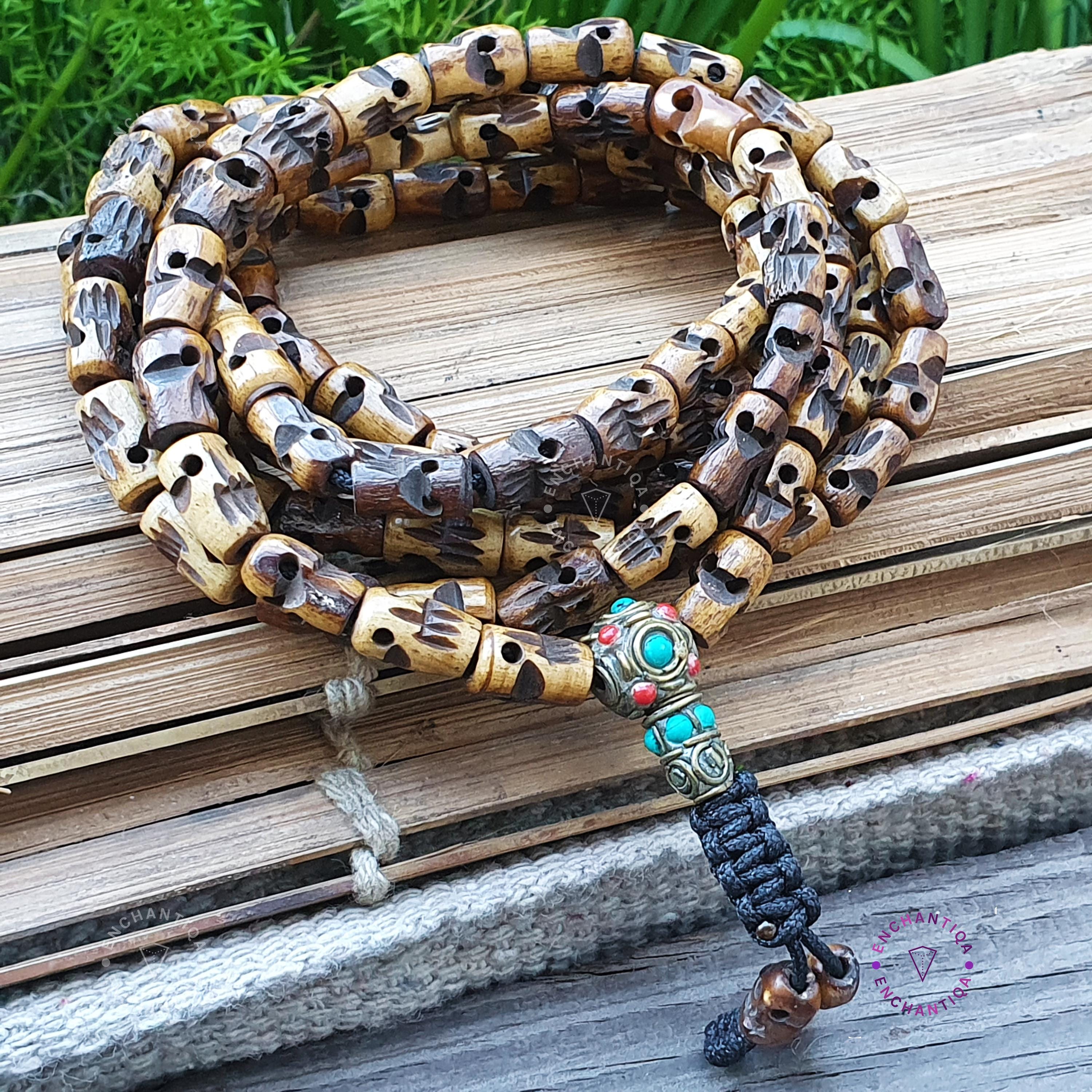 Skull buddhist prayer beads store