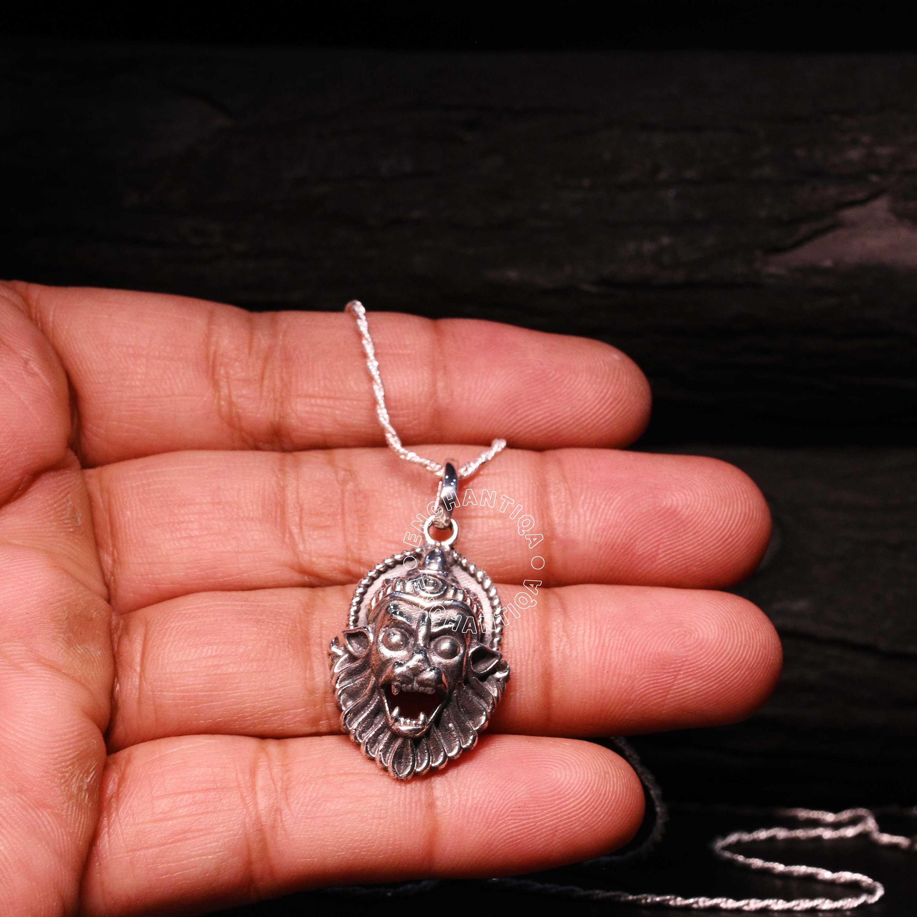 Lord Narasimha Pendant 925 Sterling Silver, Religious Pendant, God ...