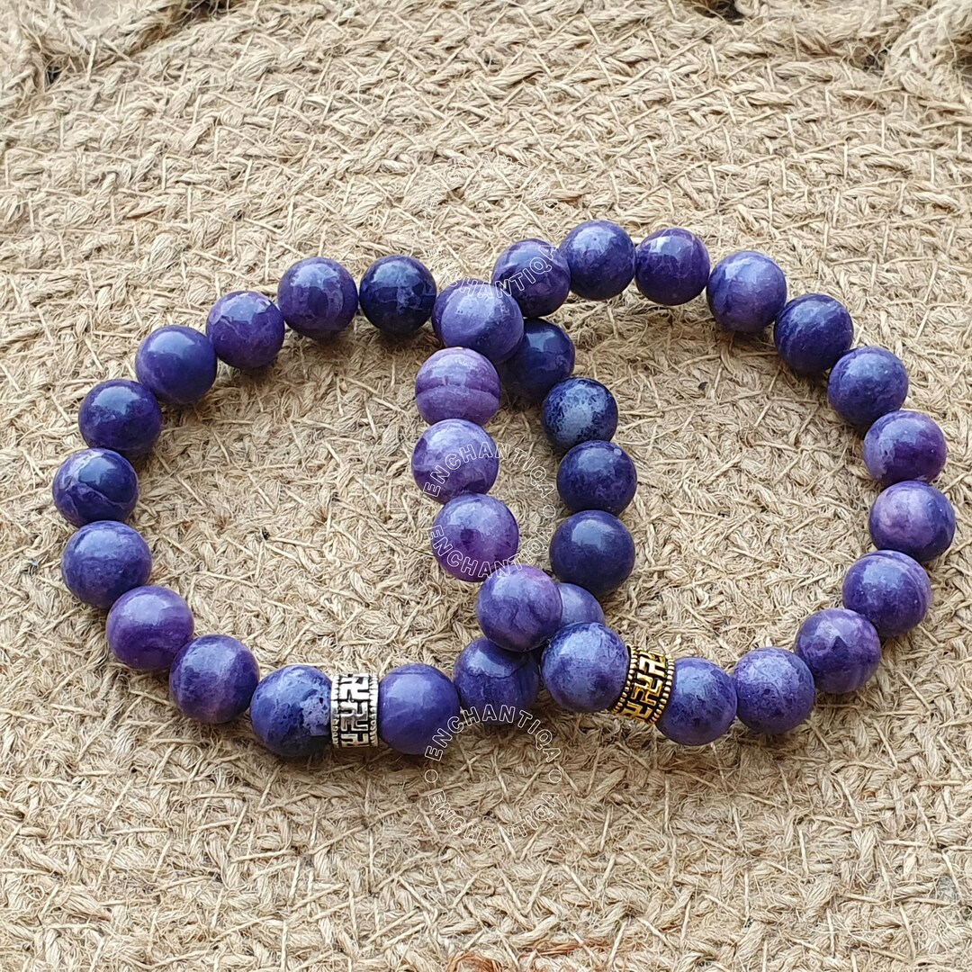 AAA Charoite Bracelet: Handmade Healing Crystal Stretch Bracelet - Etsy
