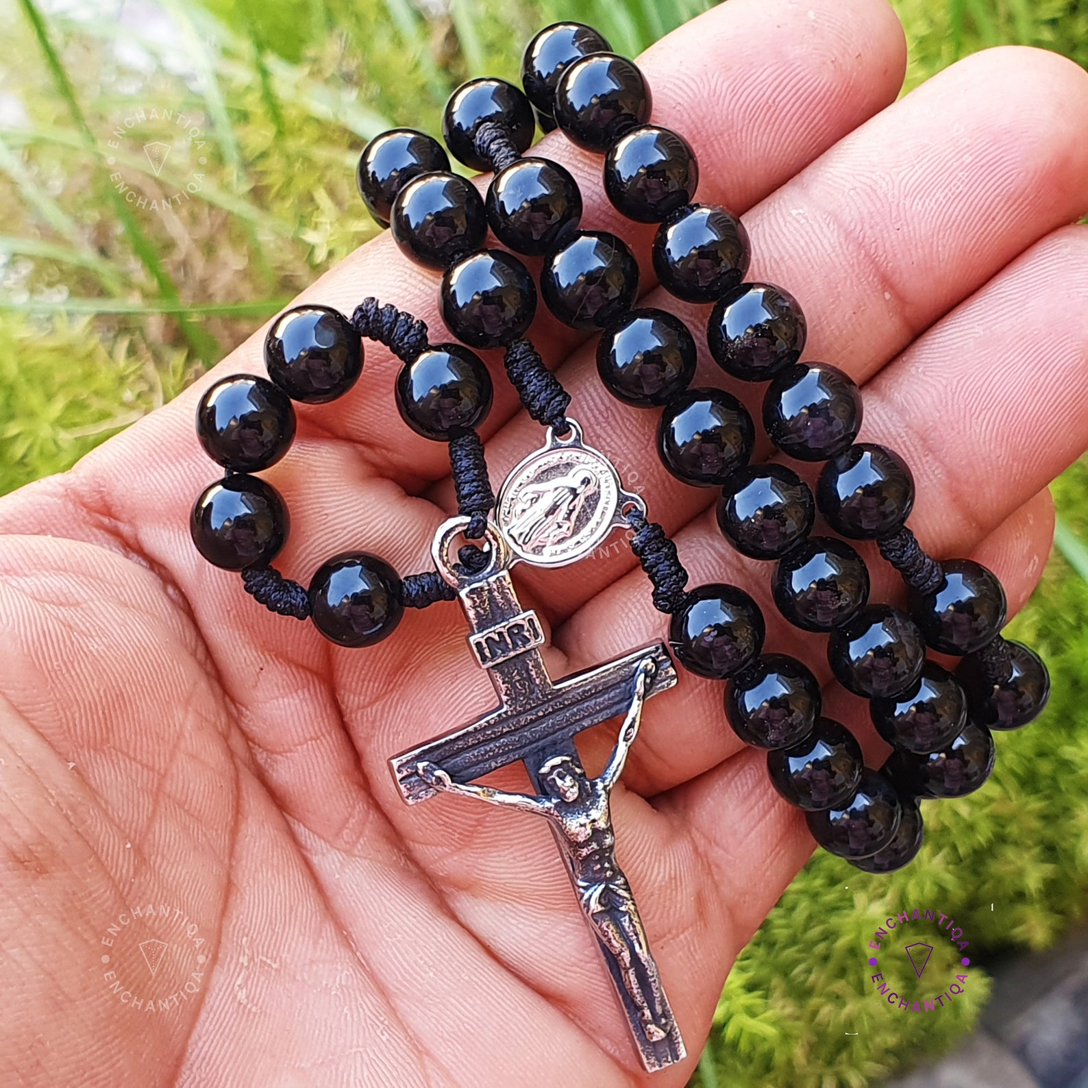 Catholic Rosary, Genuine Black Onyx Rosary, Black Onyx Beads Rosary ...