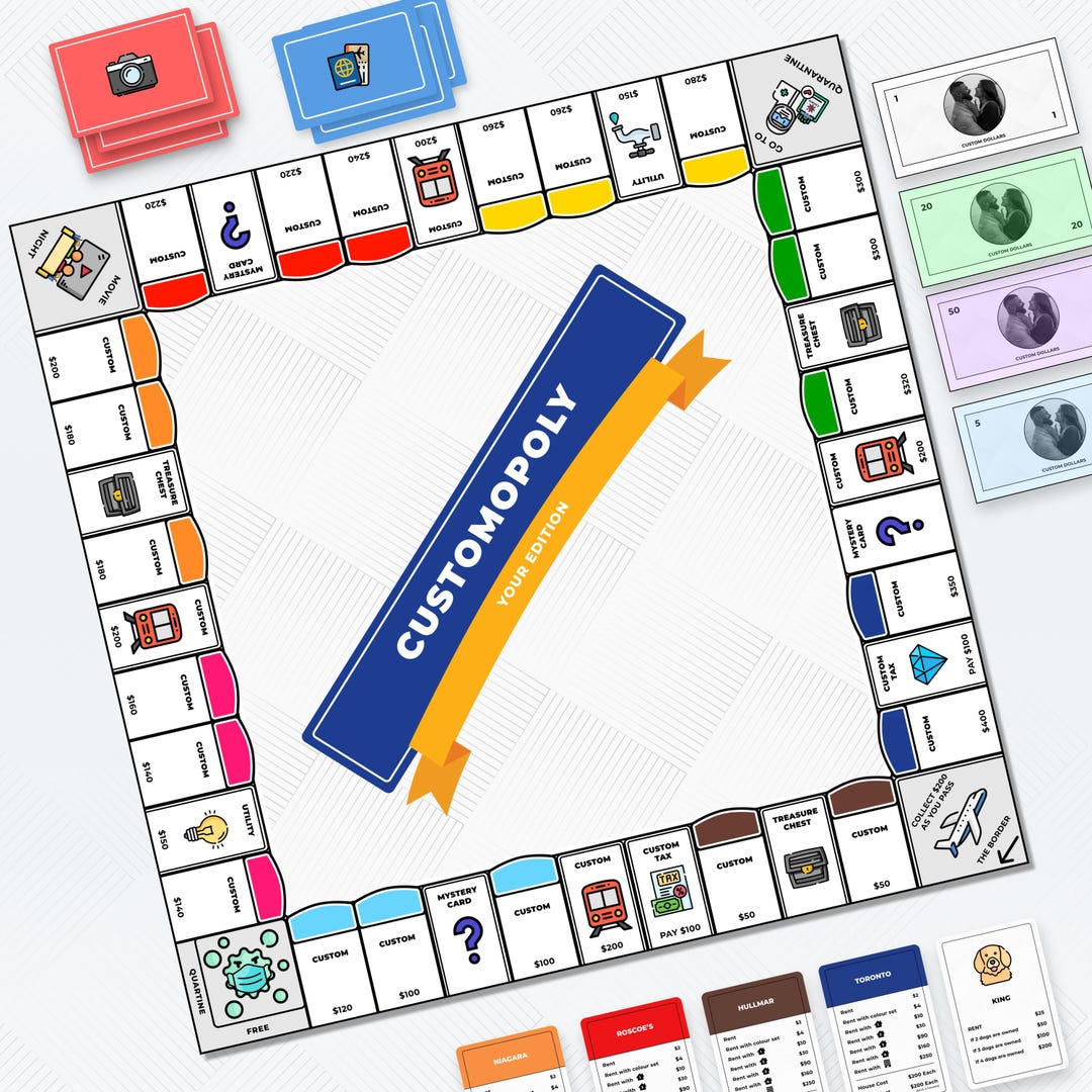 CUSTOMOPOLY Board Game || CLASSIC EDITION | Wedding - Anniversary ...