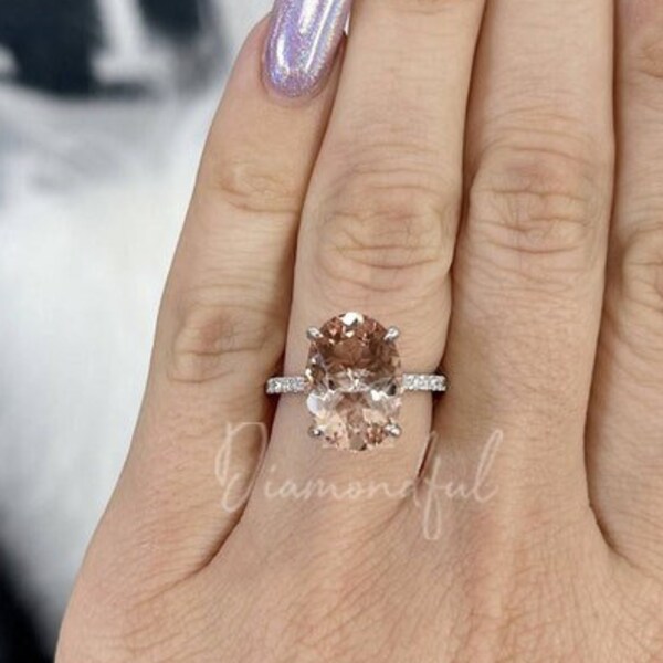 Oval Morganite Ring - Etsy