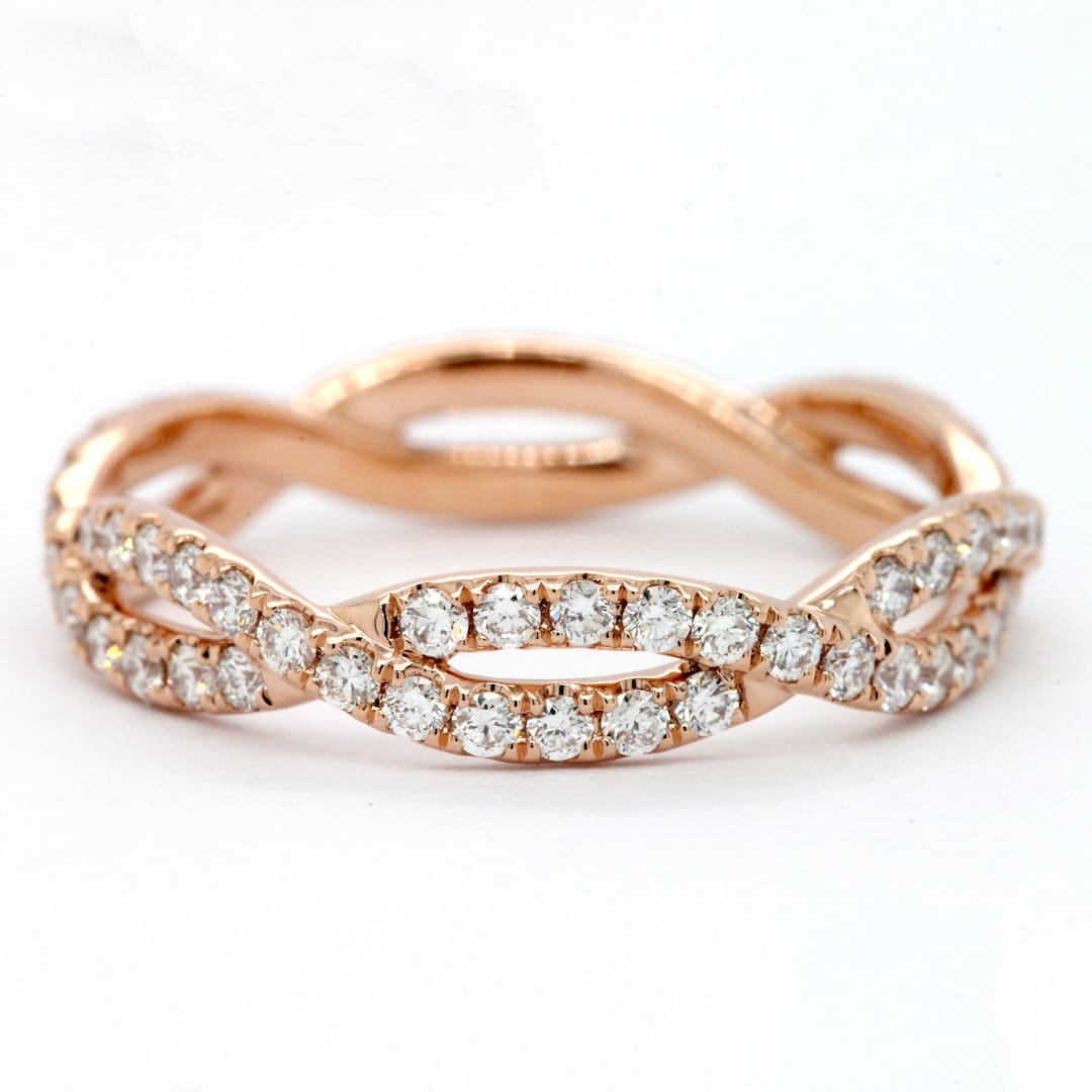 Infinity Wedding Band, Diamond Infinity Eternity Wedding Ring Stackable ...