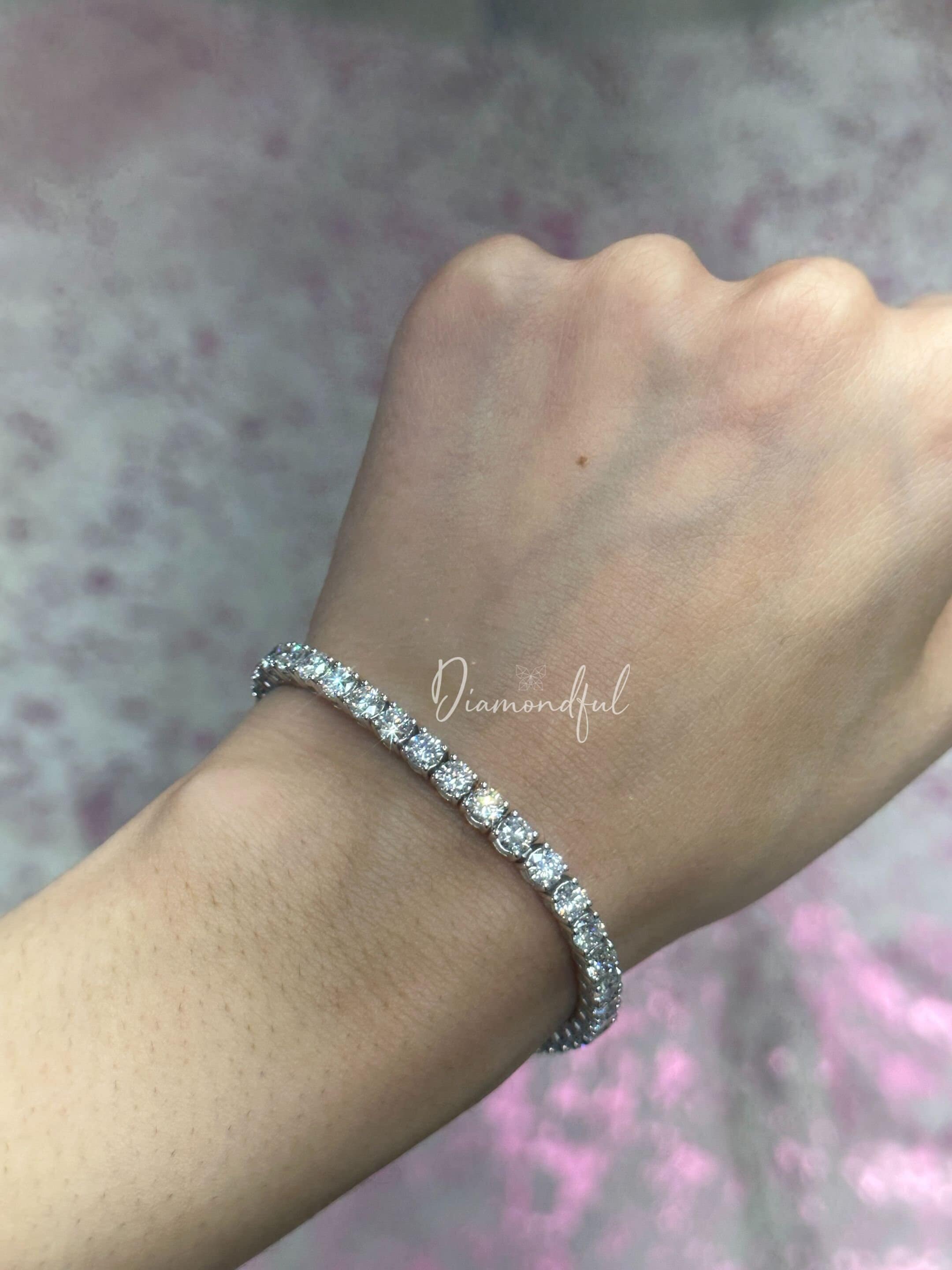 10 Carat Lab Grown Diamond Tennis Bracelet 7 inch Diamond Tennis Bracelet 14K Lab Grown Diamond Tennis Bracelet Luxurious and Stunning