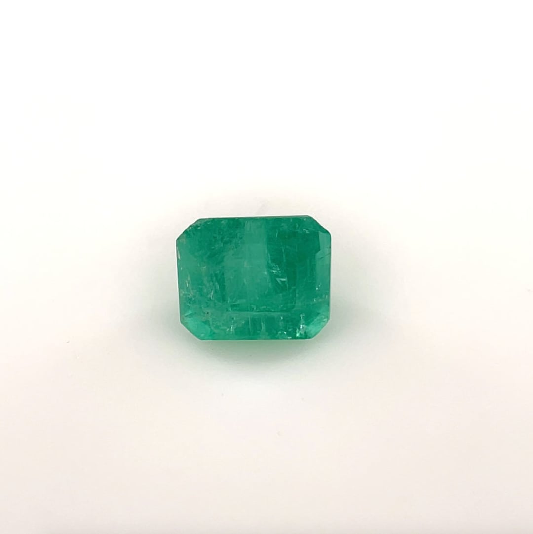 AA 0.71 CT Loose Rectangle Emerald Cut Green Emerald Engagement Ring ...