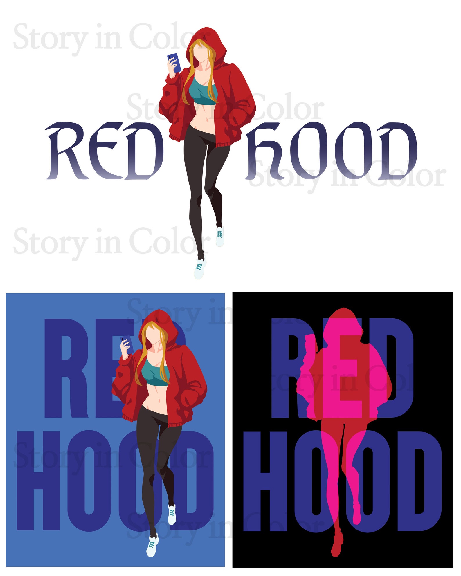 Modern Red Hood Illust for Digital Print Wall Art Decor - Etsy