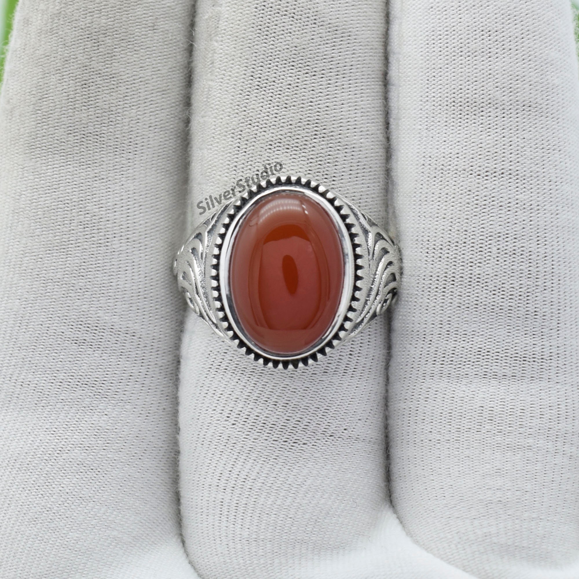 Natürlicher Karneol Ring 925 Sterling Silber Ring | Etsy