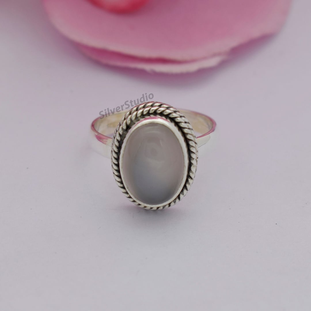 Grauer Mondstein Ring 925 Sterling Silber Ring handgemachter - Etsy.de