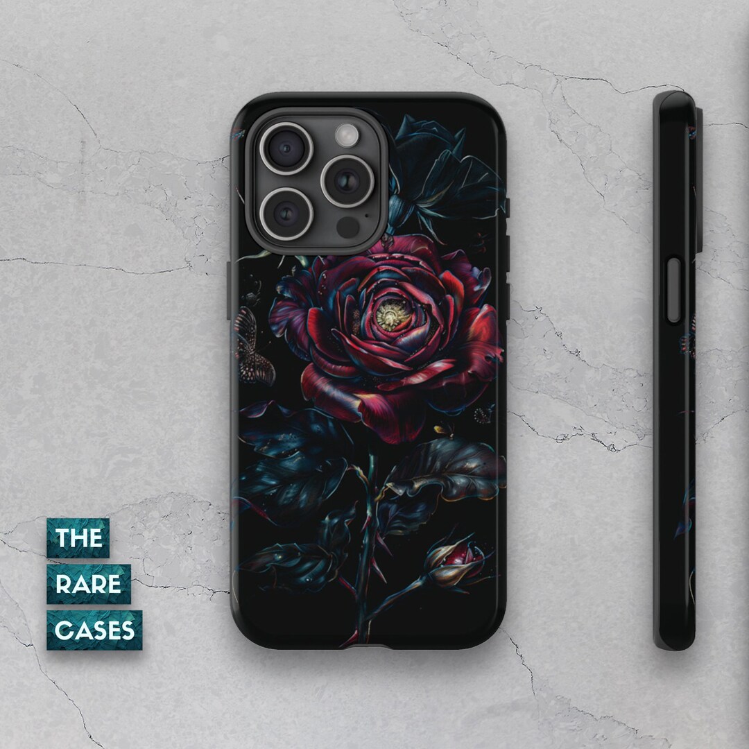 Artistic Gothic Red Rose Phone Case for iPhone 15/14/13/12/11/pro Max ...