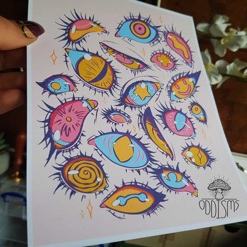 Kowai Kawaii Eyes Wall Art Print ODDISMS - Etsy Australia