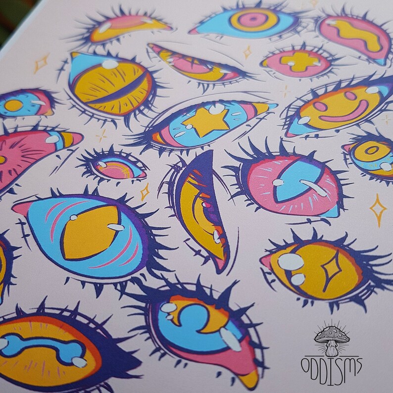 Kowai Kawaii Eyes Wall Art Print ODDISMS - Etsy Australia