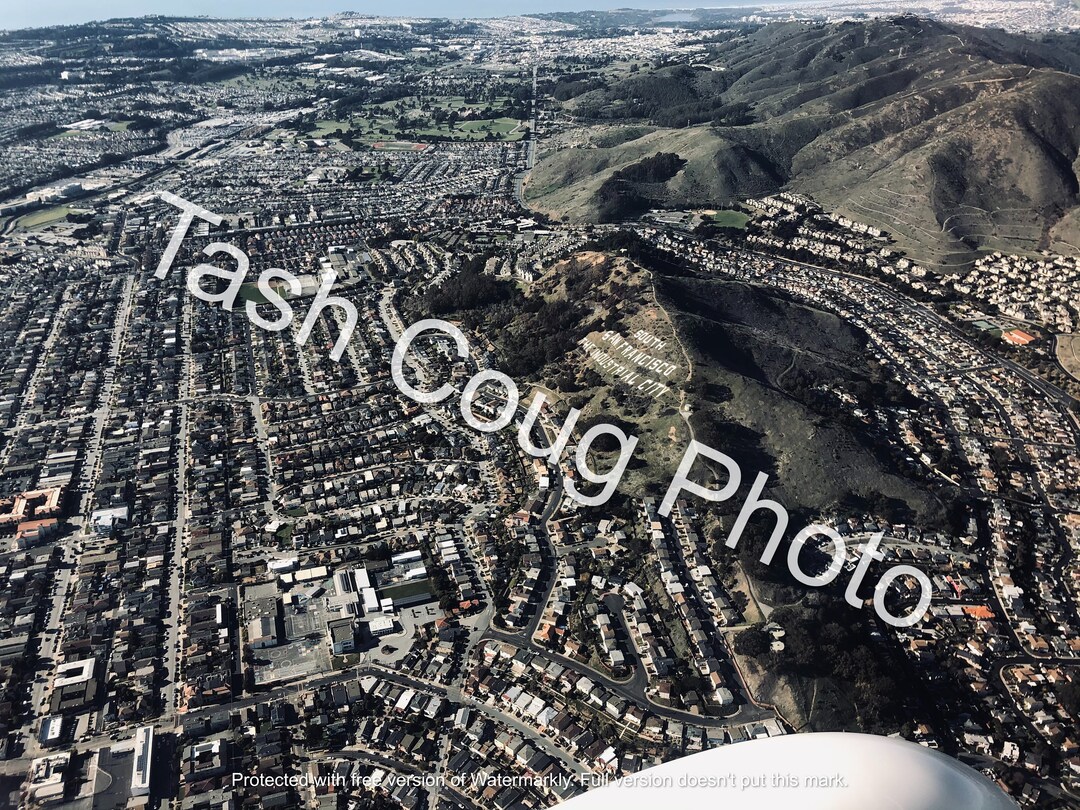 Sign Hill South San Francisco Aerial Photograph - Etsy