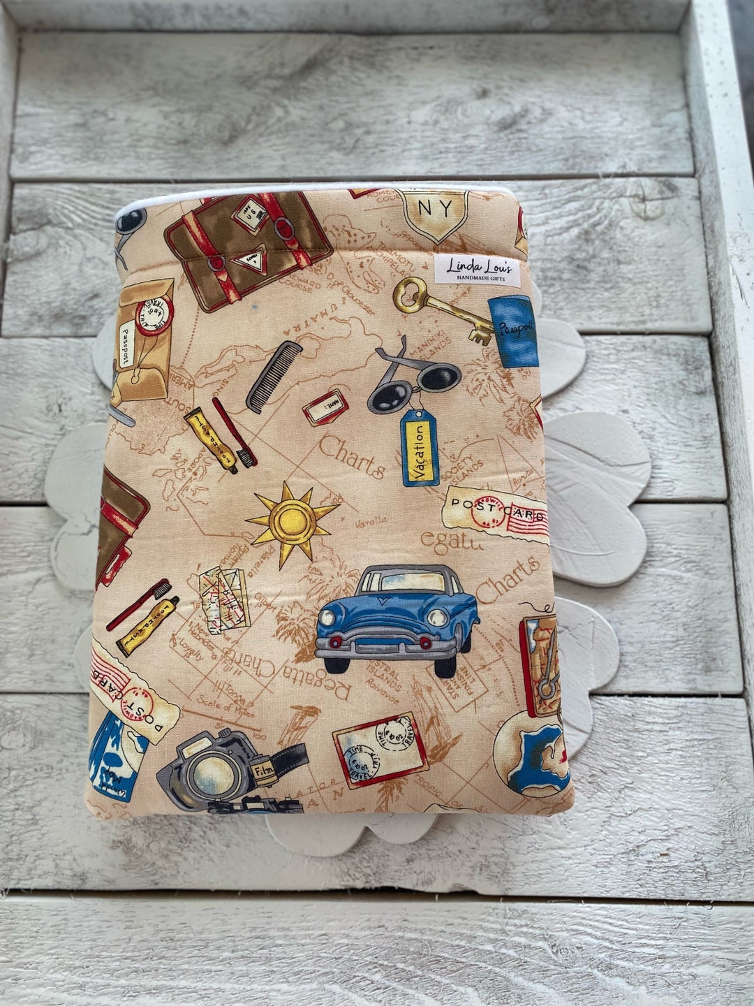 Medium/large Road Trip Padded Book Sleeve Available With Pocket - Etsy