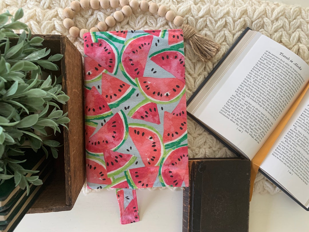 Book Cover Watermelon-lined With Sewn-in Bookmark - Etsy