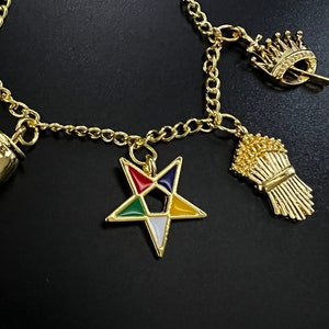 Order of Eastern Star OES Charm Bracelet OES Sorority Bracelet ...