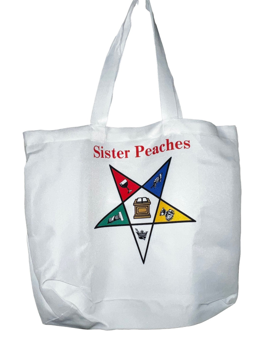 Order of Eastern Star OES White Logo Tote Bag 100% Polyester - Etsy