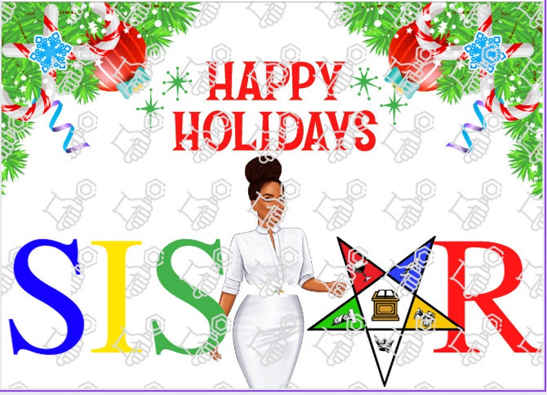 Happy Holidays OES Order of Eastern Star Sisters Sisterhood - Etsy