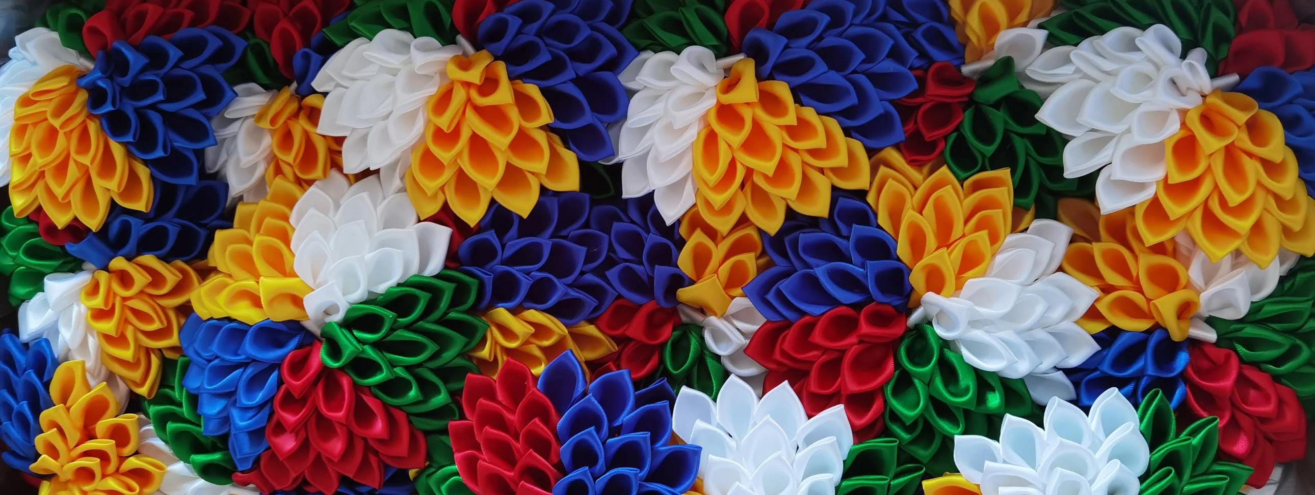 OES Order of Eastern Star Colors Flower Brooch, Flower Corsage Broach ...