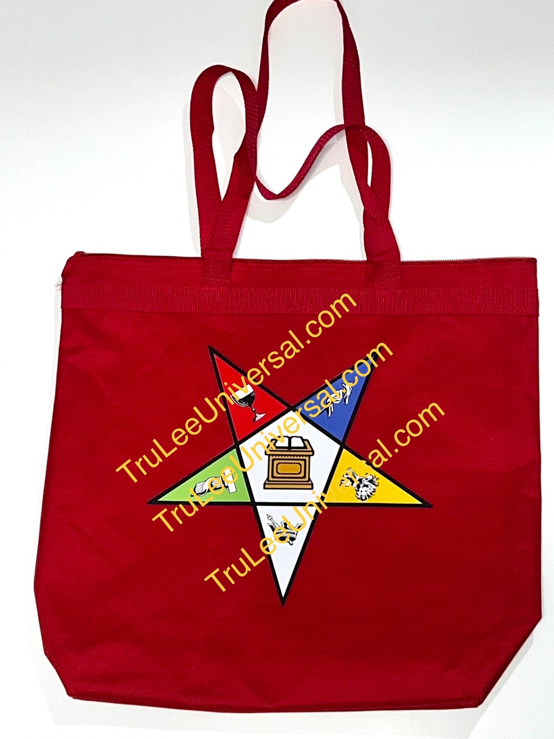 Order of Eastern Star OES Logo Large Red Bag W/ Zipper Logo - Etsy