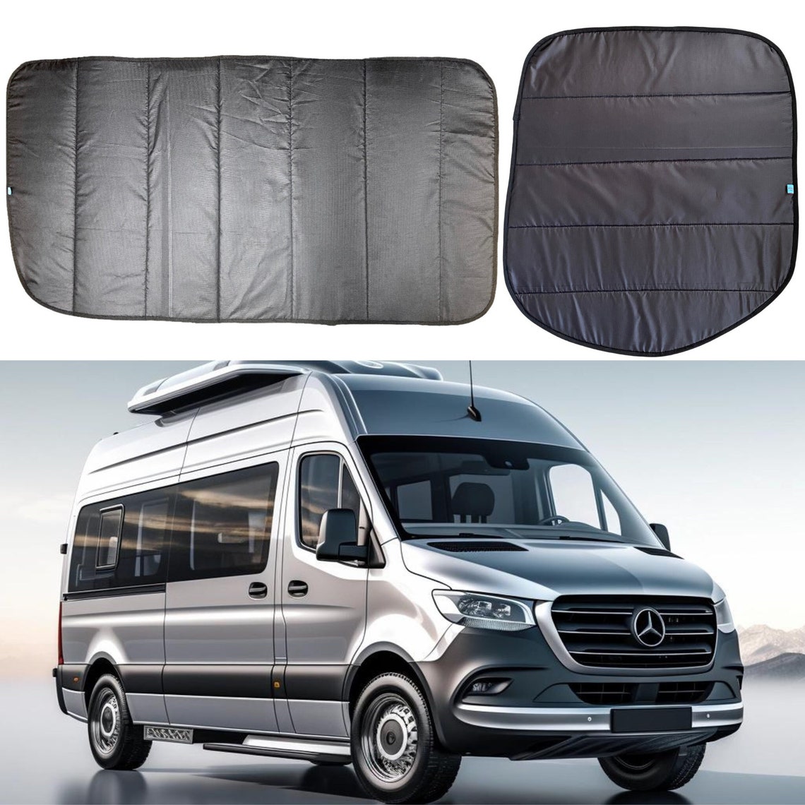 Mercedes Sprinter Van 2019 to 2023 Thermal Insulated Window Blinds ...