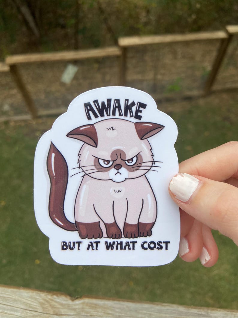 Awake, but at What Cost - Sticker - Etsy