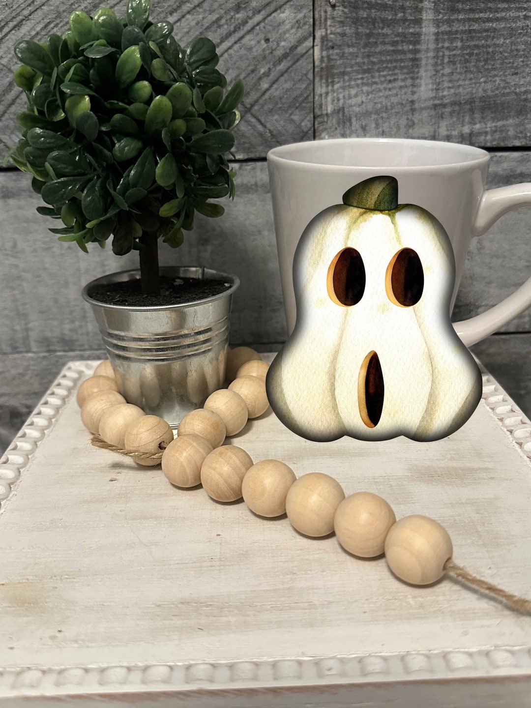 Ghost Gourd Lumpy Pumpkin Farmhouse Lumpy Pumpkin Gourd Shaped Tiered ...
