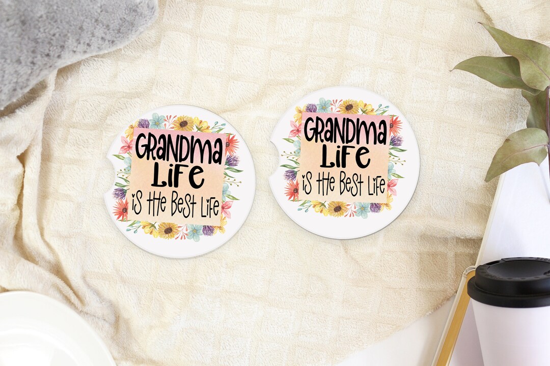 Grandma Life is the Best Life Car Coasters Set of Two - Etsy
