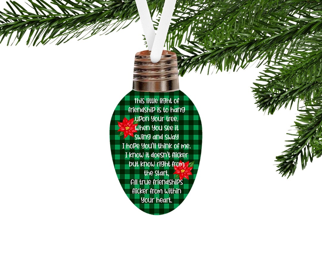 Friendship Plaid Friends Light Bulb Christmas Light Bulb Shaped ...