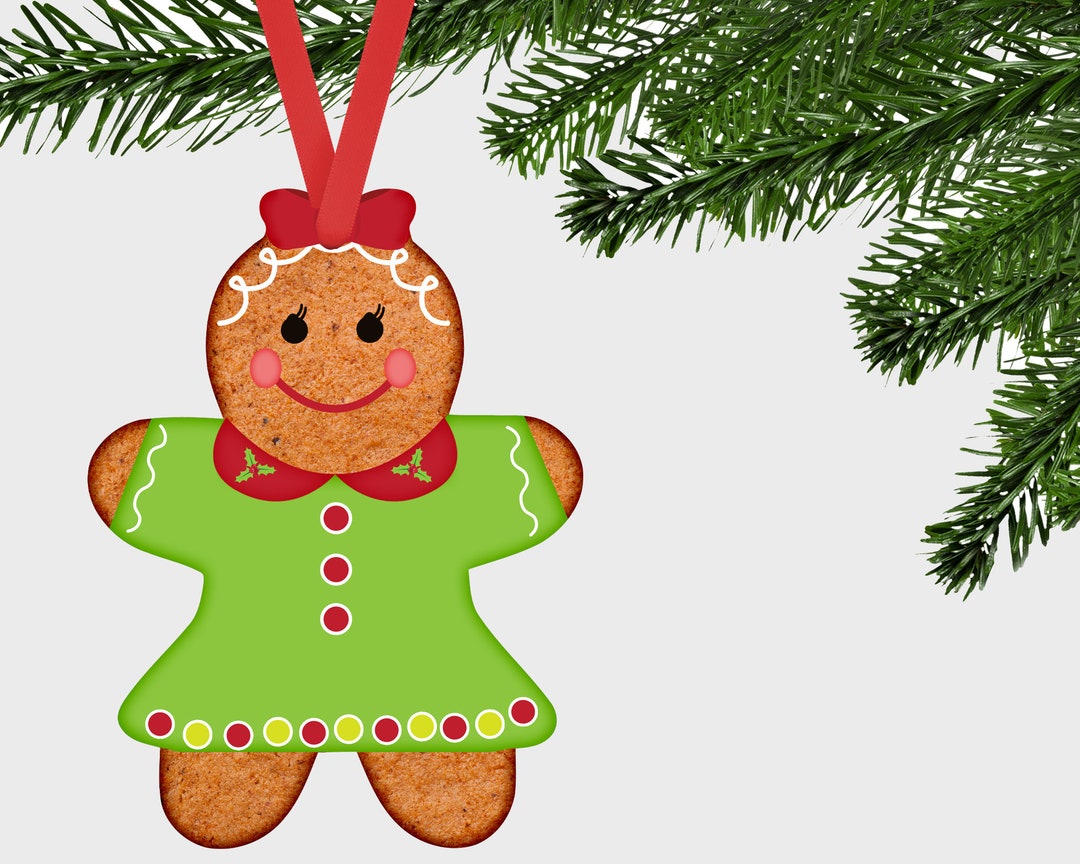 Girl Gingerbread Green Dress Holly Girl Gingerbread Shaped Hardboard ...