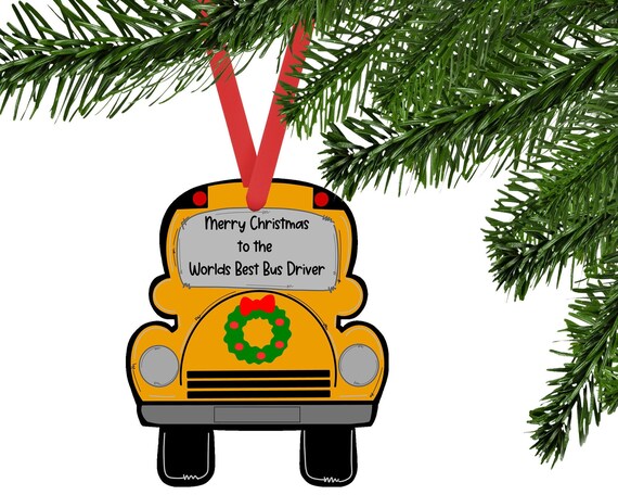 Merry Christmas to the Worlds Best Bus Driver Yellow or Blue - Etsy