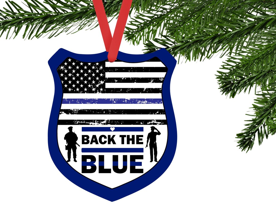 Back the Blue Blue Line Shield Farmhouse Shield/badge Shaped Hardboard ...