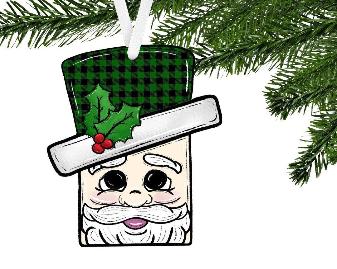 Santa Head With Top Hat Scarecrow Head Rectangle Shaped Hardboard ...