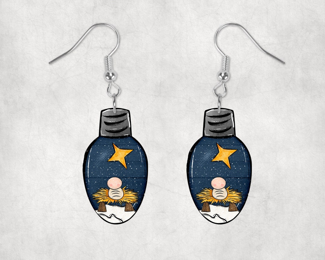 Baby Jesus Manger Light Bulb Christmas Light Bulb Shaped Hardboard ...