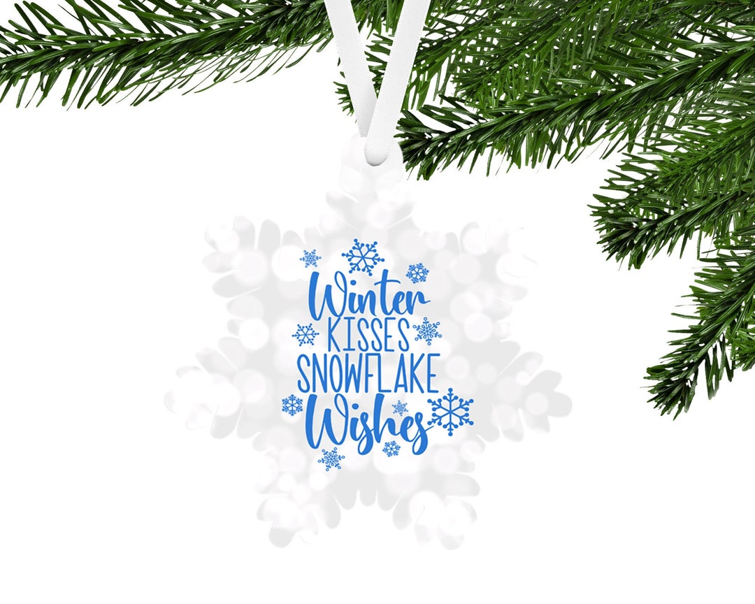 Winter Kisses Snowflake Wishes Snowflake Shaped Hardboard Ornament - Etsy