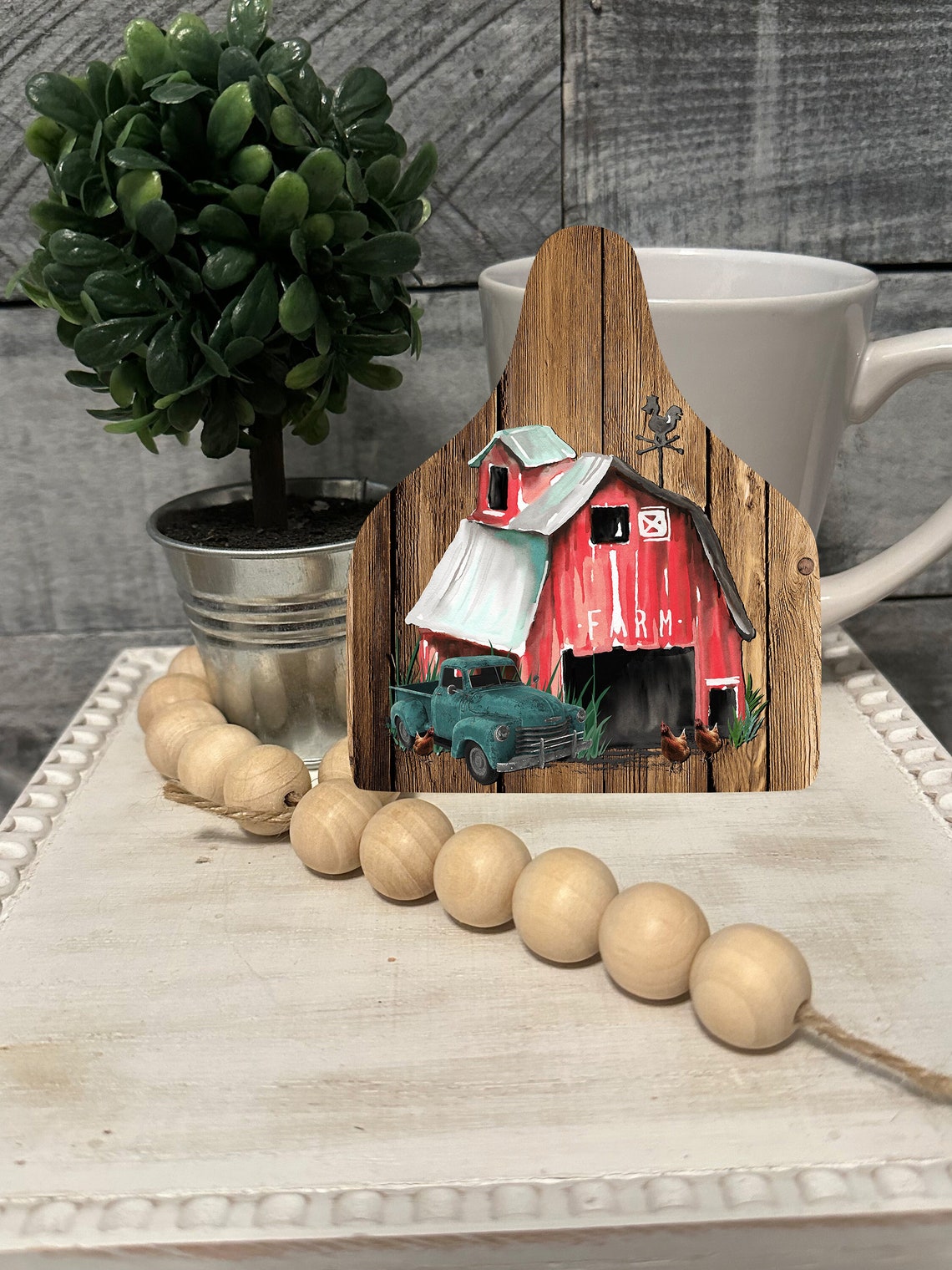 Farm Cattle Tag Tiered Tray Hardboard Ornament Decor - Etsy