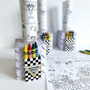 Monster Jam Coloring Box/ Crayons Coloring Page Party Favor Boxes - Etsy